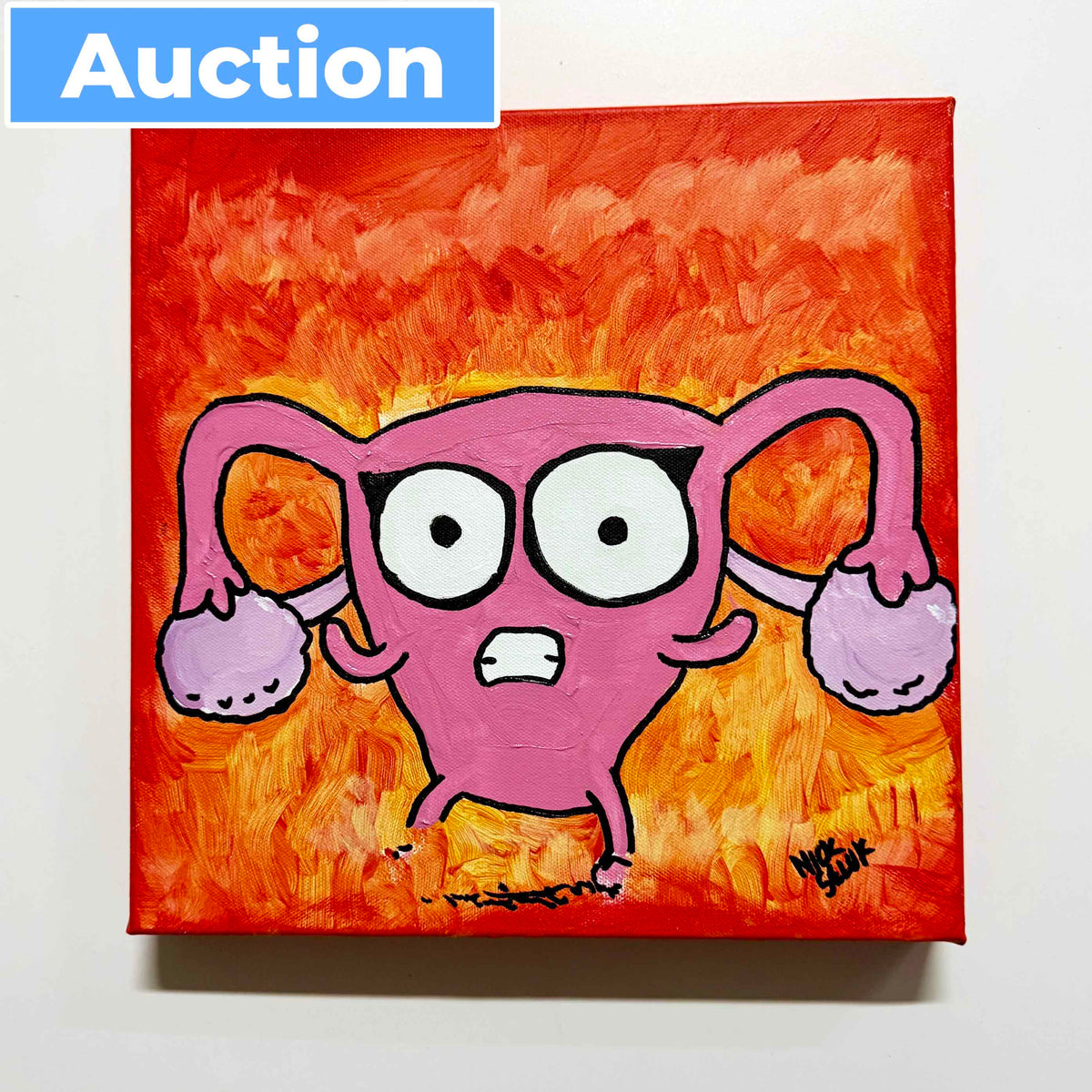 "Angry Uterus" Original Painting by Nick Seluk