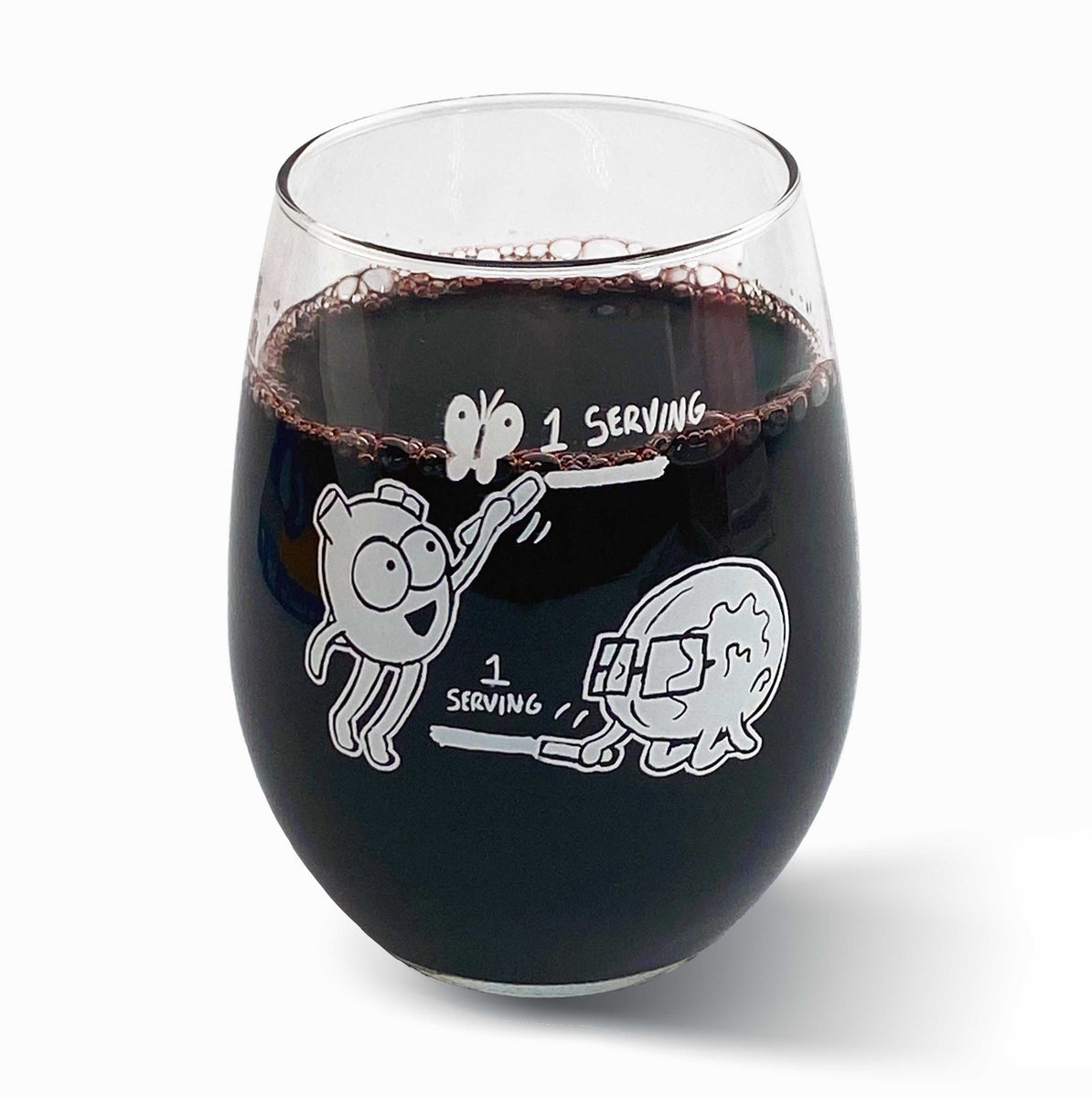 Heart and Brain "Serving Lines" Wine Glass